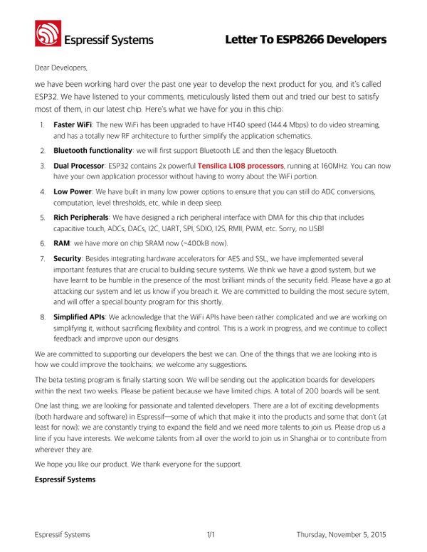 公开发布的ESP32 SoC ESP8266的老大哥——Electronics-Lab.com - beplay体育 下载,beplay登录平台